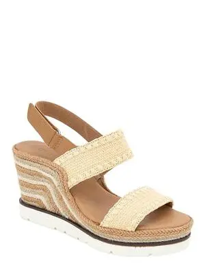 KENNETH COLE Evora Espadrille Wedge Sandals - Natural Textile