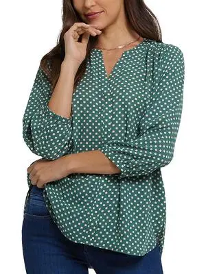 NYDJ Pintuck Blouse - Adeline Dots