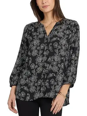 NYDJ Pintuck Blouse - Floralesque