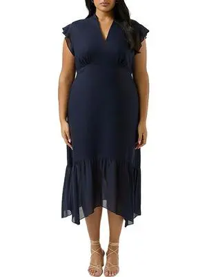 ESTELLE Dune Dancer Midi Dress - Navy