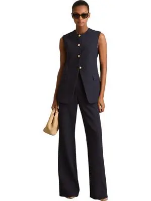 REISS Athena Longline Waistcoat - Navy