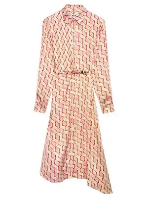 MSGM Geometric-patterned Shirt Dress - Pink