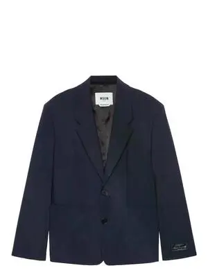MSGM Single-breasted Blazer - Blue