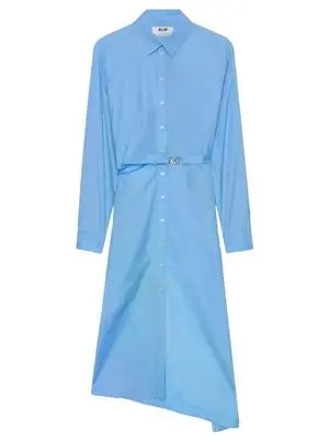 MSGM Belted Shirt Dress - Blue
