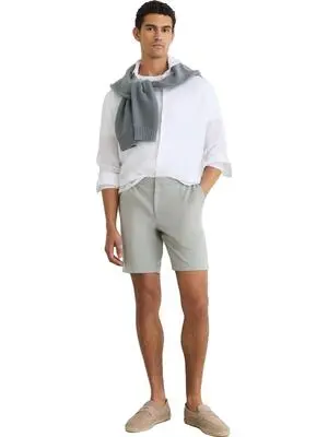 REISS Deck Drawstring Chino Shorts - Sage Green