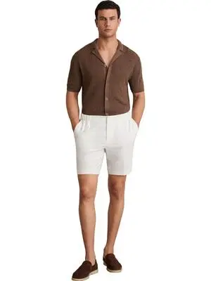 REISS Deck Drawstring Chino Shorts - White