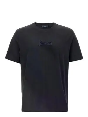 Herno Logo-embroidered T-shirt - Blue