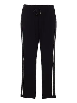 Liu Jo Track Pants With Boucle' Band Detail Black