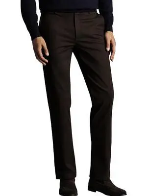 CHARLES TYRWHITT Ultimate Non-iron Chinos Dark Brown