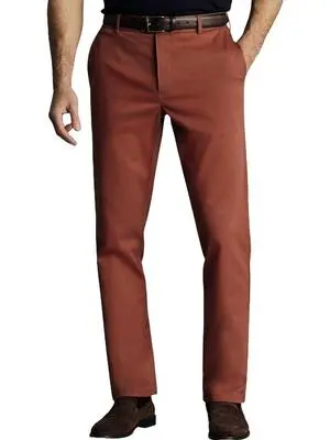 CHARLES TYRWHITT Ultimate Non-iron Chinos - Rust Red