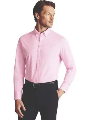 CHARLES TYRWHITT 4 Way Stretch Jersey Shirt - Light Pink