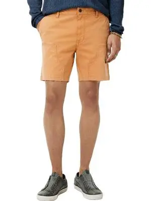 John Varvatos Jayden Seamed Cotton Shorts - Copper