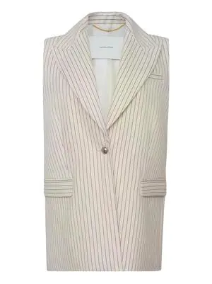 Adam Lippes Callan Pinstripe Gilet - White