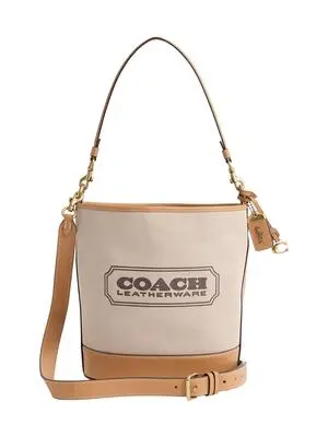 COACH® Dakota Bucket Bag - Brass/natural Canvas/yellow Gold