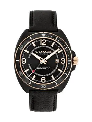 COACH Charter Automatic Watch, 44mm - Black