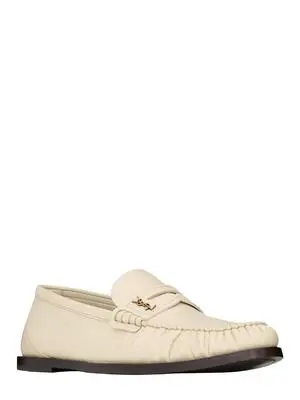 Saint Laurent Leather Laurent Loafers Black