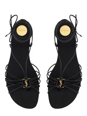 Saint Laurent Leather Babylone Sandals - Black