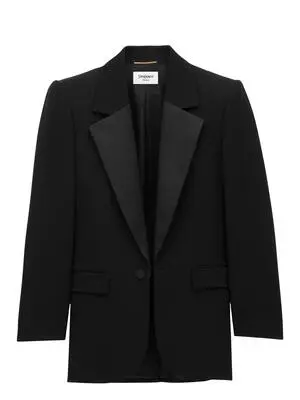 Saint Laurent Wool Tuxedo Jacket - Black