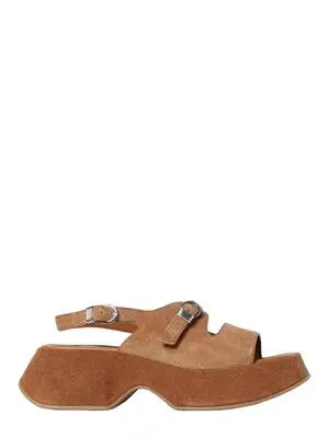 VIC MATIE Platform Heeled Sandals With Buckle Detail - Brown