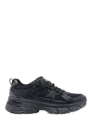 GOLDEN GOOSE Golden Goose Lightstar Low-Top Sneakers In Calfskin And Mesh Black
