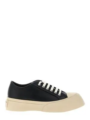 Marni Pablo Low-top Calfskin Sneakers With Platform Sole - Black