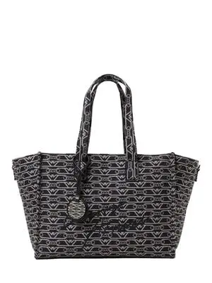 Emporio Armani Printed Tote Bag - Denim