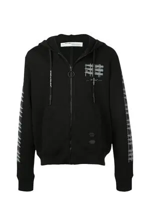 Off-White Diag Indus Slim Zipped Hoodie - Black