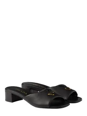 Prada Padded Nappa Leather Sandals - Black