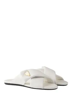 Prada Padded Nappa Leather Slides - White