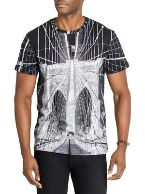 BROOKLYN BRIGADE Slim Fit Brooklyn Bridge Crew T-shirt - Black