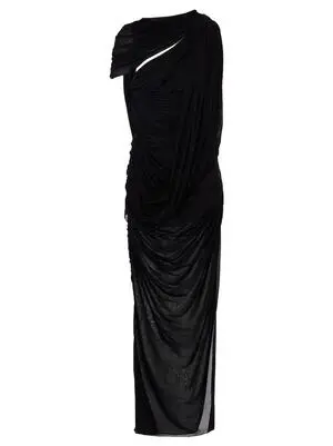 MUGLER Draped Open-back Maxi Dress - Black