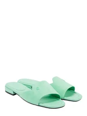 JIMMY CHOO Dina Logo Suede Slides - Green