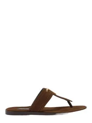TOM FORD Brighton Tf Suede Thong Sandals - Brown