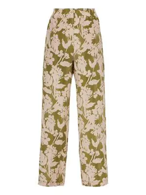 Victoria Beckham Silk Pajama Pants - Green
