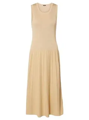 JOSEPH Pleated Midi Dress - Neutrals
