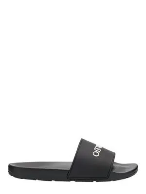Off-White Off-White Bookish Logo Slide Sandals Black - White