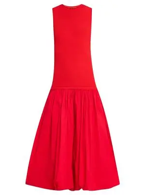 SIMONMILLER Yanez Poplin Combo Dress - Cherry Red