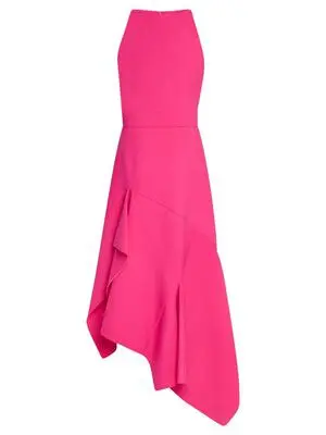 Oscar De La Renta Sleeveless Draped Midi Dress - Bright Pink