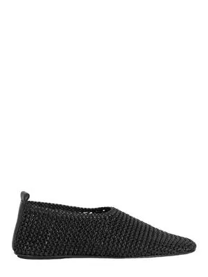 TOTEME Woven Leather Ballerinas - Black