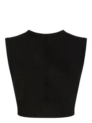 Dolce & Gabbana Ribbed Sleeveless Crop Top - Black