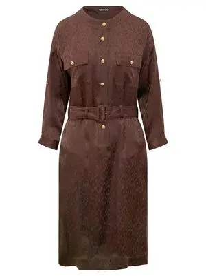 TOM FORD Belted Shirt Dress - Brown