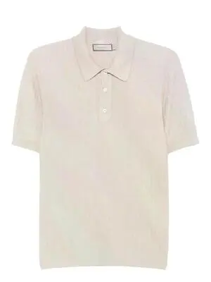 Canali Knitted Polo Shirt - Neutrals
