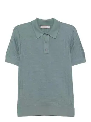 Canali Knitted Polo Shirt - Green