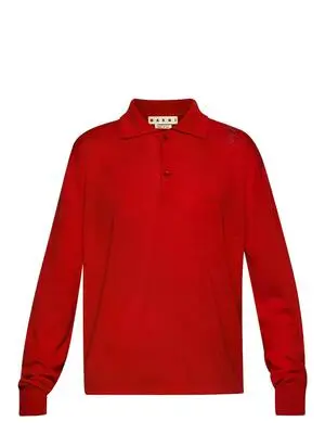 Marni Logo-embroidered Polo Shirt - Red