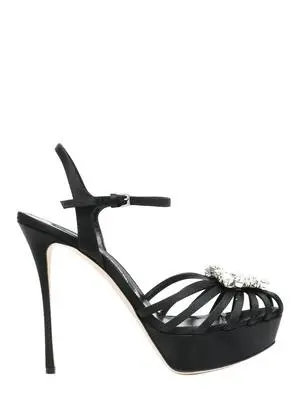 SERGIO ROSSI 120mm Crystal-detailing Sandals - Black
