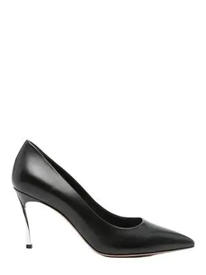 Casadei 80mm Leather Pumps - Black