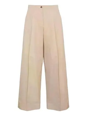 YVES SALOMON Yves Salomon Pressed-Crease Trousers Neutrals