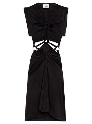 ISABEL MARANT ÉTOILE Sirena Draped Faux Suede Midi Dress