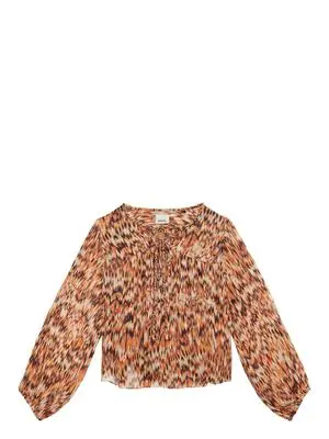 Isabel Marant Étoile Isabel Marant Ametissa Butterfly Print Blouse Orange