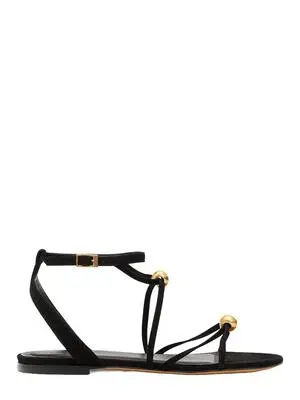 Isabel Marant Aeza Flat Sandals - Black/gold
